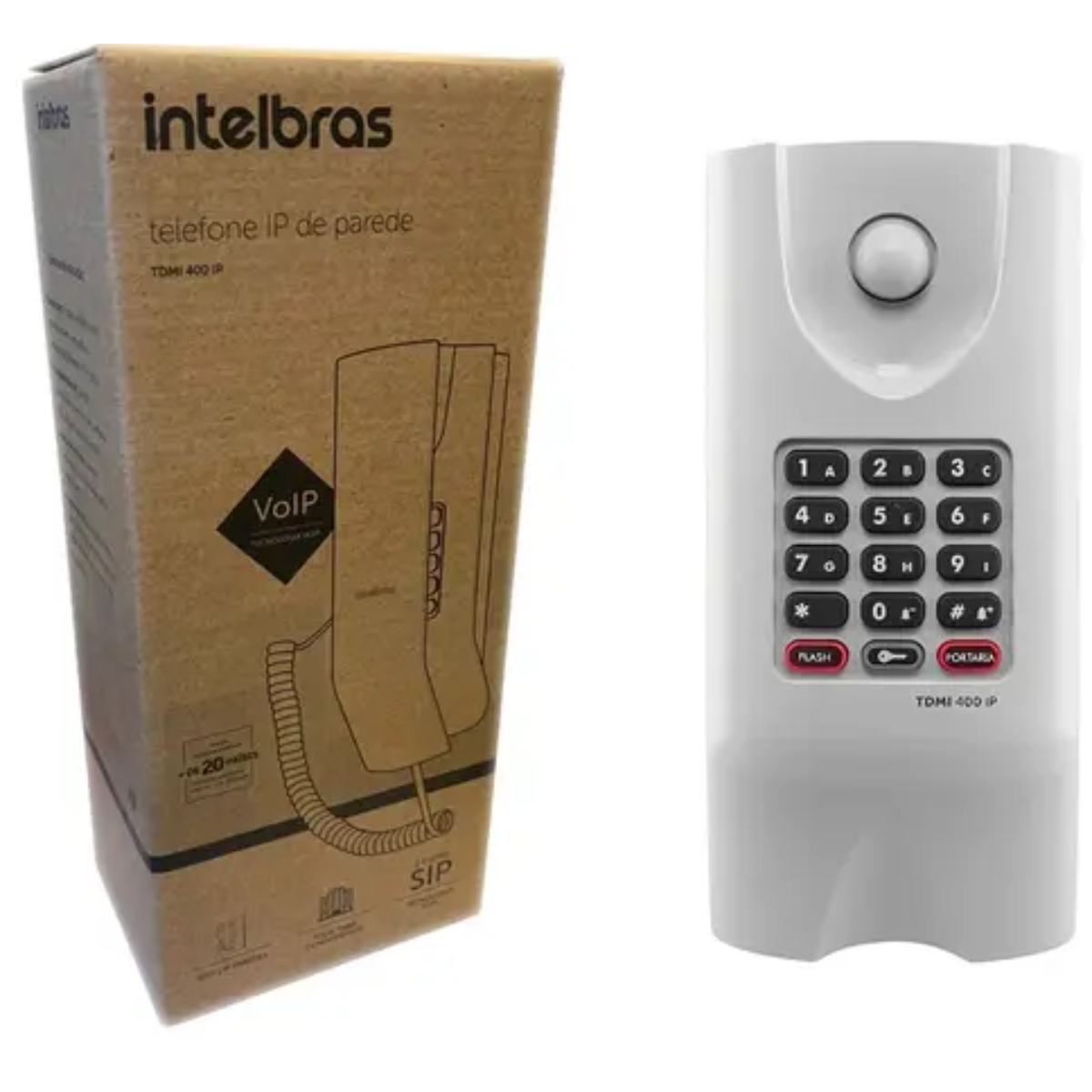 TELEFONE IP INTERFONE APARTAMENTO TDMI 400 IP POE SIP 2.0
